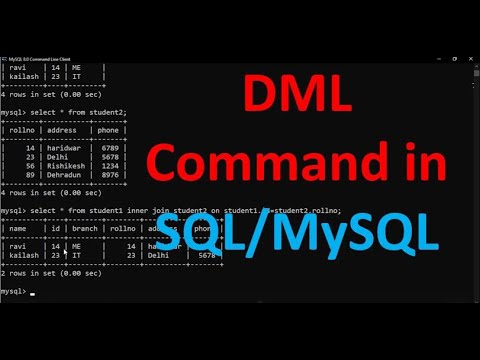 DML Command in SQL | Data Manipulation Language in SQL | Database Language