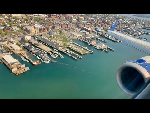 EPIC! Harbor Visual Approach and Landing Portland, Maine PWM – JetBlue Airways – ERJ-190 – N206JB