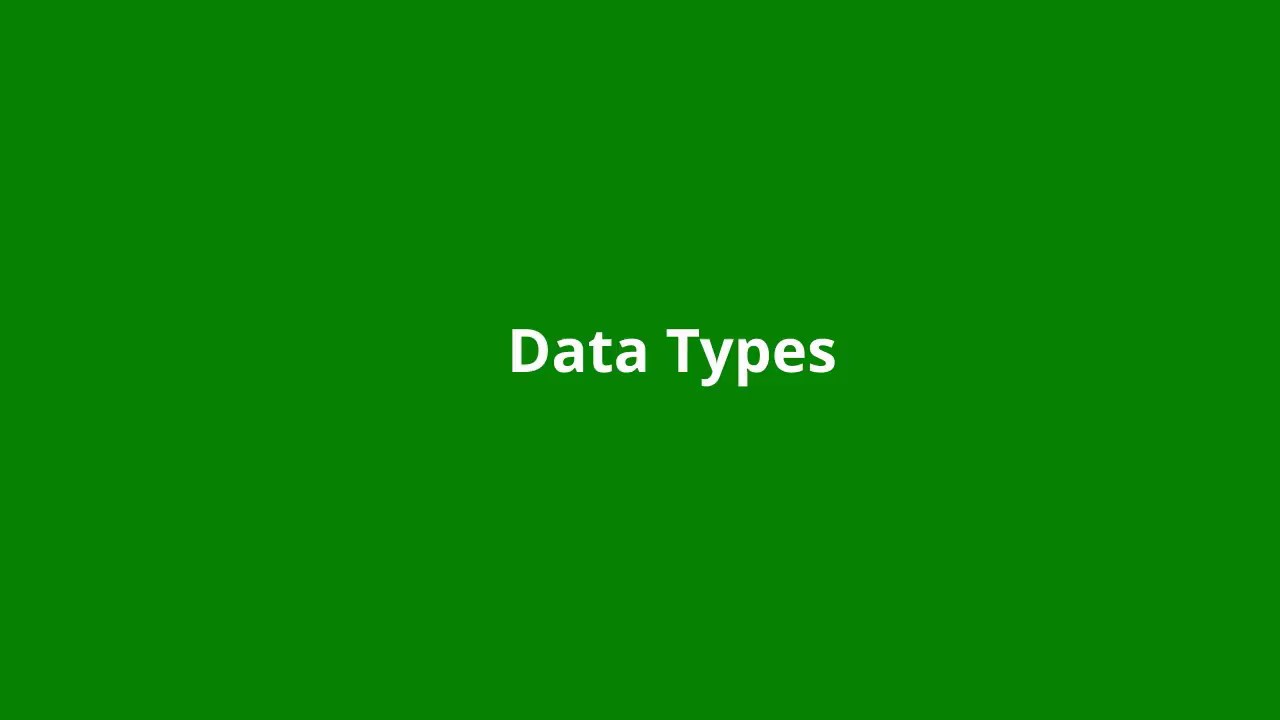 Chapter 2: Data types