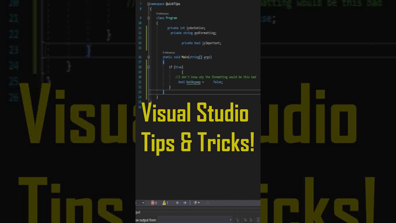 Visual Studio Tricks & Tips - CTRL + K + F #shorts