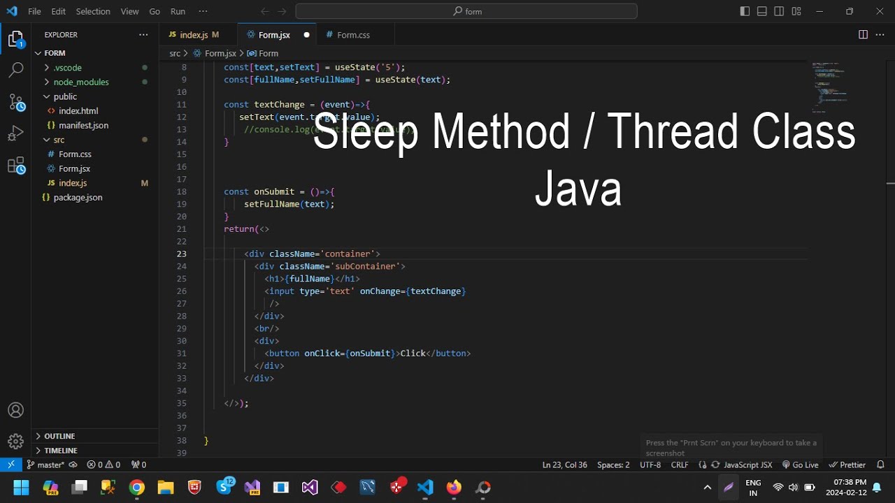 Java Sleep Method of Thread Class Program to implement Sleep Method to hold program execution