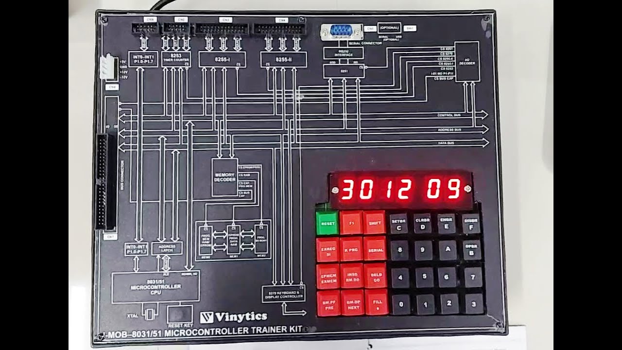 Lecture 1: Addition of two numbers using 8051 microcontroller trainer kit