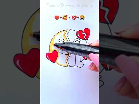 With love VS Broken Heart || Emoji satisfying creative art