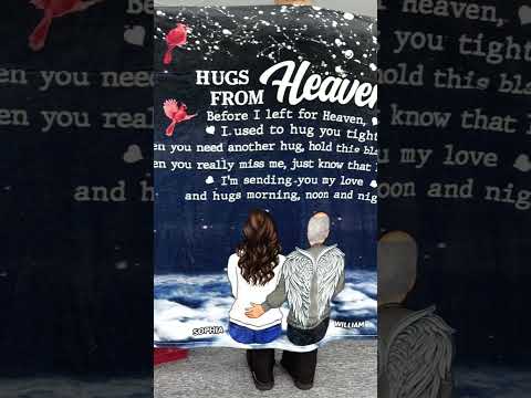 Hugs From Heaven I'm Sending You My Love Family Memorial | Personalized Wearable Blanket