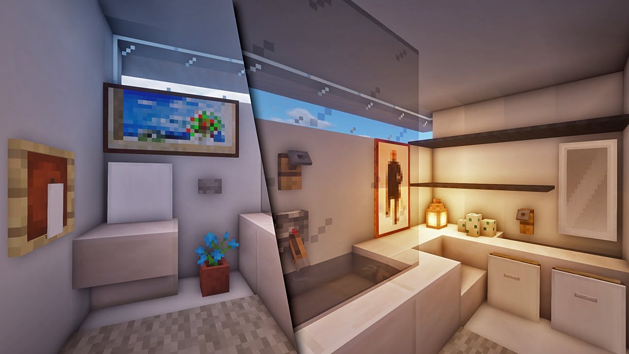 Minecraft : Modern Bathroom : Bathroom set up