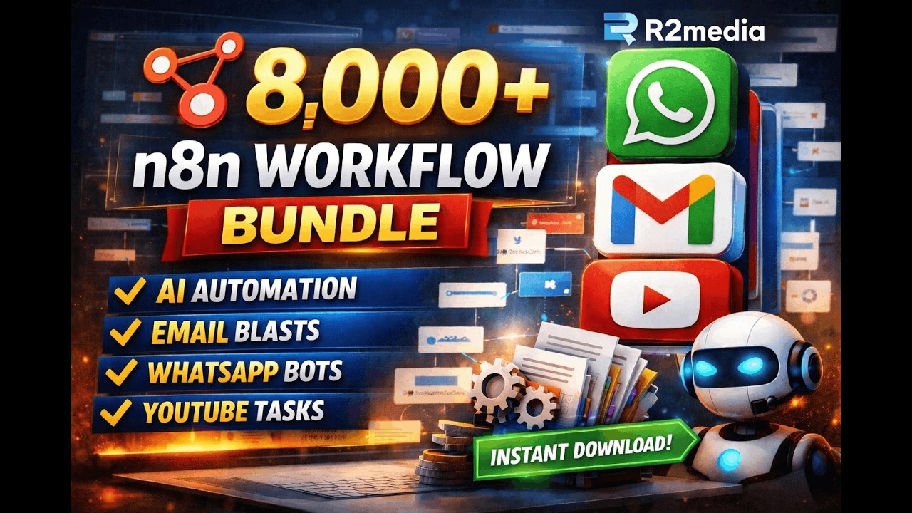 8000+ n8n Workflow Bundle 🔥 AI, WhatsApp, Email & YouTube Automation Templates (Instant Download)