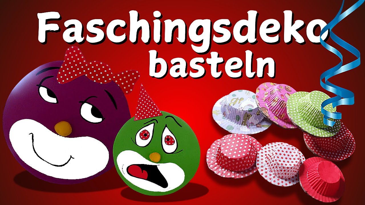 Faschingsdeko basteln - 3 lustige Ideen | Karneval | Basteln mit Kindern