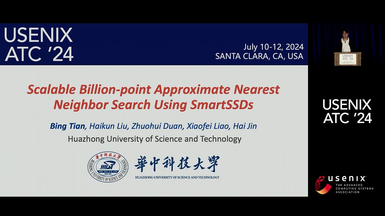 USENIX ATC '24 - Scalable Billion-point Approximate Nearest Neighbor Search Using SmartSSDs