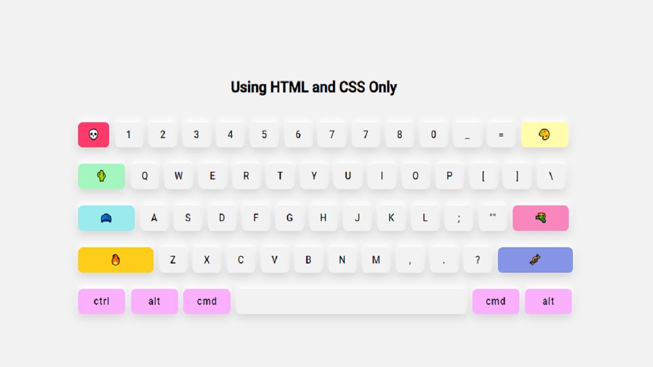 Creative Neoumorphism Keyboard Design Using HTML,CSS Only