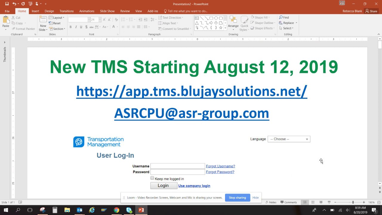 ASR 3rd Party Users: TMS Tutorial for Scheduling