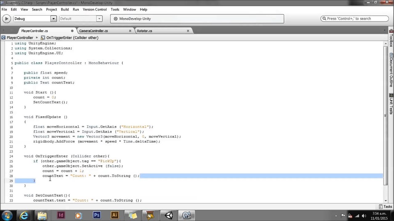 Help With Ui Text In The Roll A Ball Tutorial Questions And Answers Unity Discussions