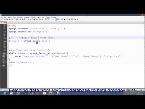 Fetching data from MYSQL database to HTML dropdown list