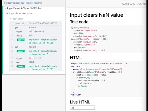 The Input Element Clears Invalid Values After 1 Second