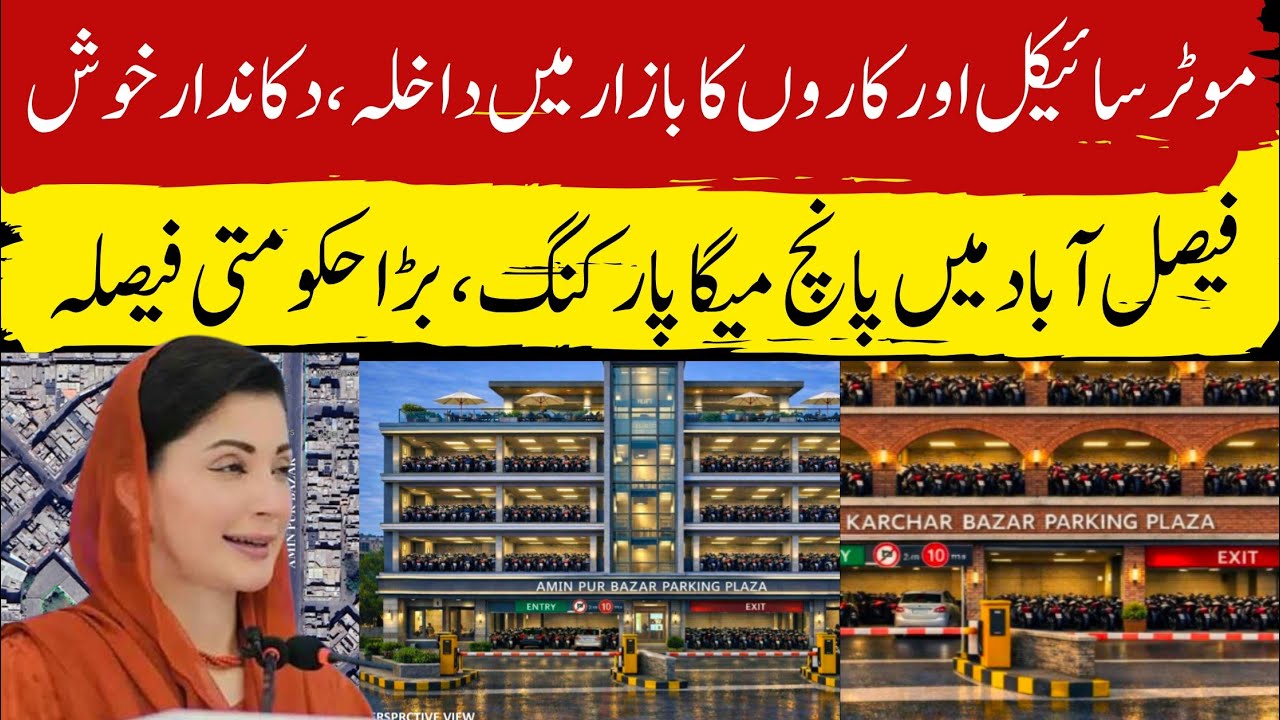 Big Relief for Faisalabad Traders | 5 Mega Parking Projects Approved in 8 Bazaars & Ghanta Ghar Area