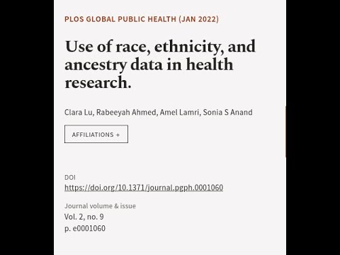 Use of race, ethnicity, and ancestry data in health research. | RTCL.TV