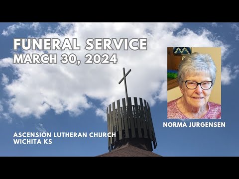 Funeral Service for Norma Jurgensen 10:00am March 30, 2024