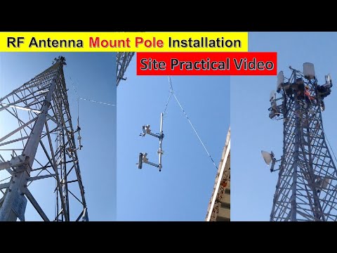 Mount Pole Installation || RF Antenna Pole Practical Video |Single Mount Pole | RF Antenna | Telecom