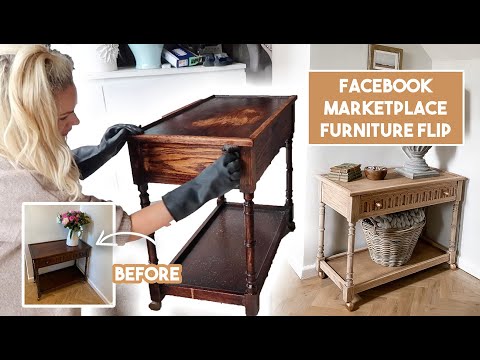 FACEBOOK MARKETPLACE UPCYCLE | TRANSFORMING A WOODEN SIDE TABLE & HOW I STYLE IT | FURNITURE FLIP