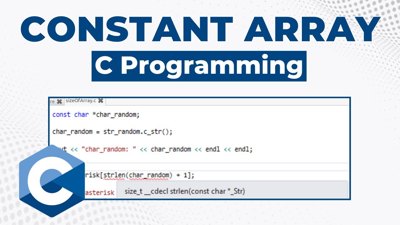 Constant Arrays - Constants in C Programming in Hindi | C Array Tutorial