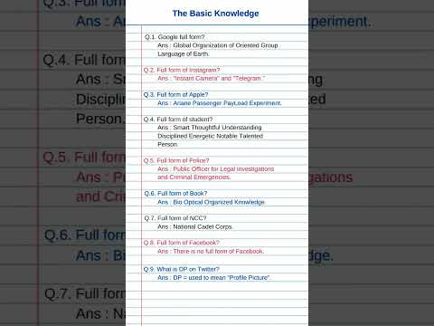 Full form of Google Instagram Apple Student Police Book Facebook|Basic Knowledge|#shorts #fullform