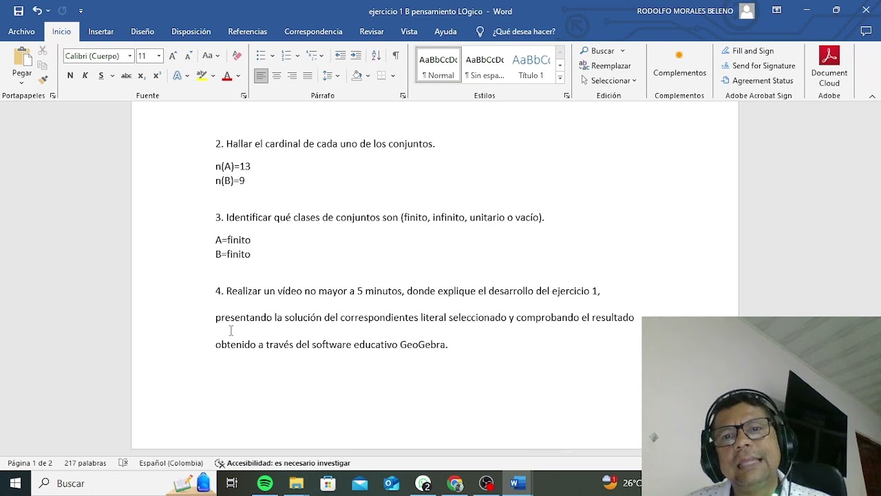 Video ejercicio 1 B