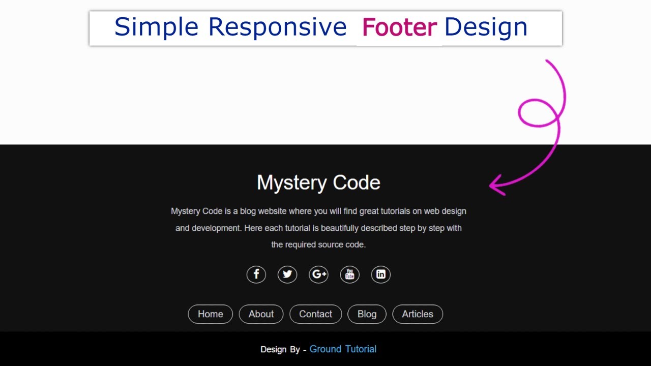 Simple Responsive Footer Design using HTML and CSS | footer html css
