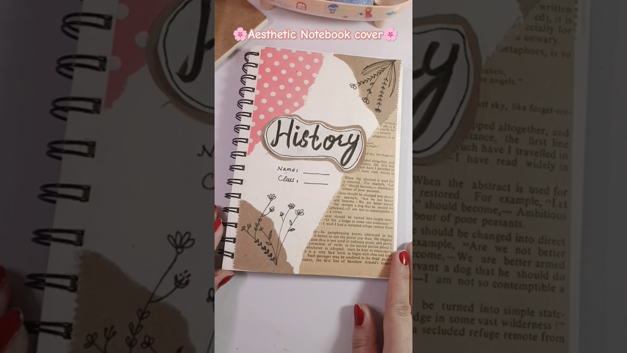 Aesthetic Notebook Cover Page ✨ | Creative History Cover Idea 🎨📖 #shorts
