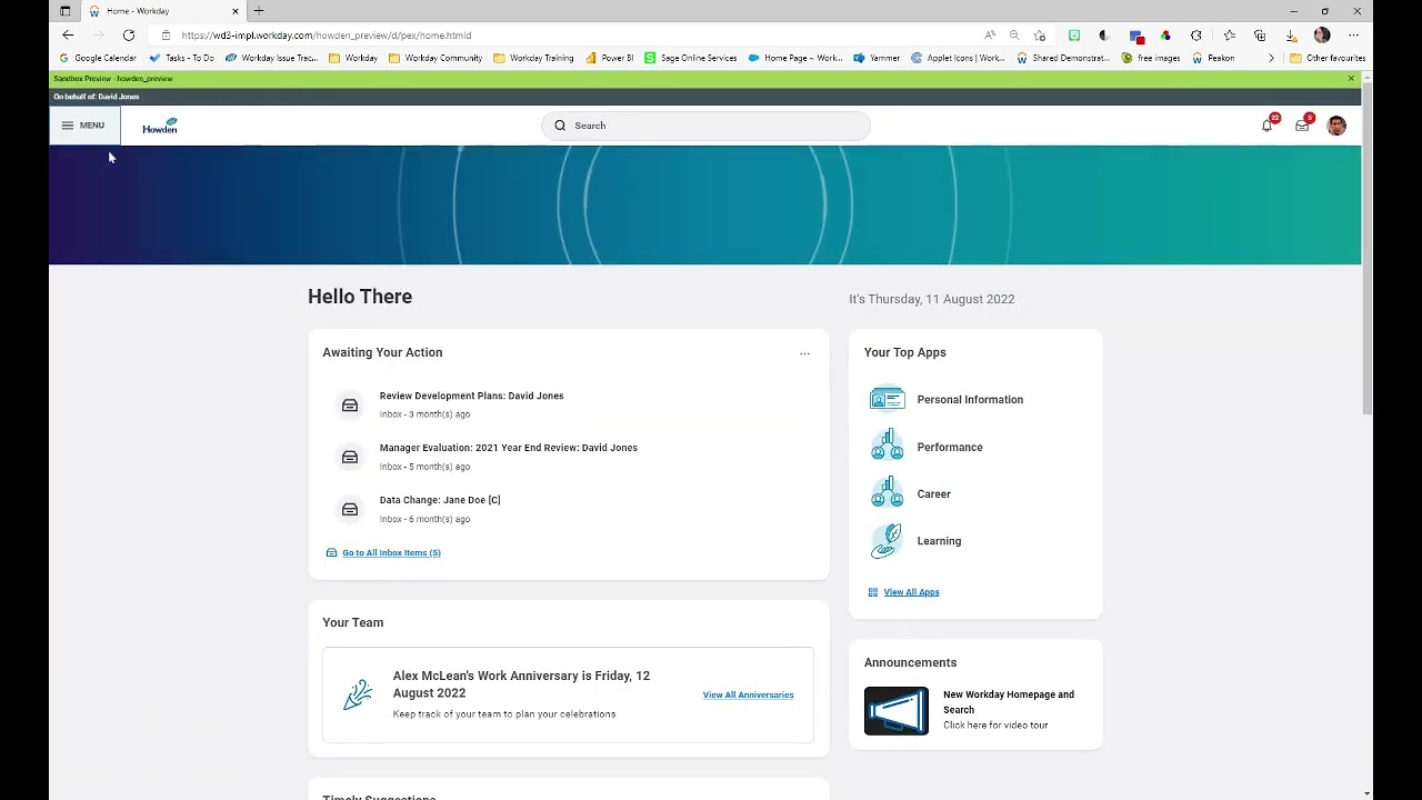 Workday Homepage redesign