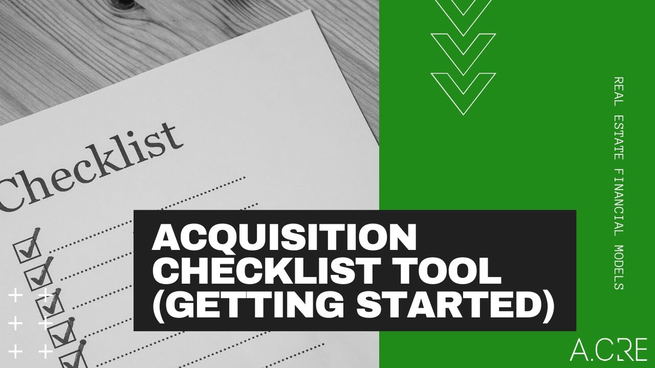 Real Estate Acquisition Checklist Tool in Excel