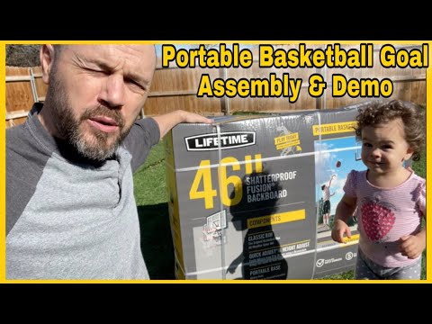 Walmart LIFETIME Portable Basketball Goal Assembly & Demo! Step By Step Guide And How To!