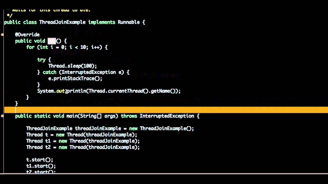 java mulithreading tutorial thread join example