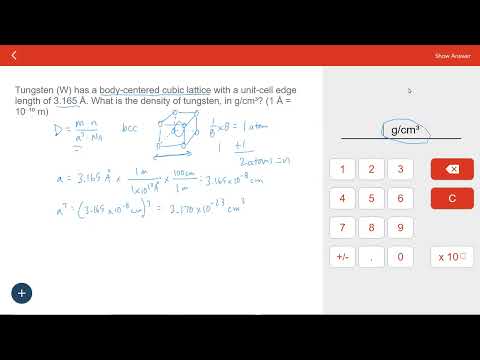 Finding density with a known bcc lattice constant