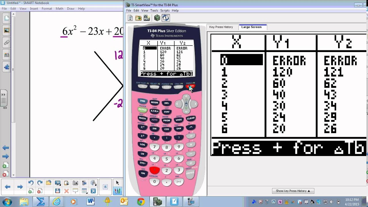 Factor Trinomials with TI84 Calculator