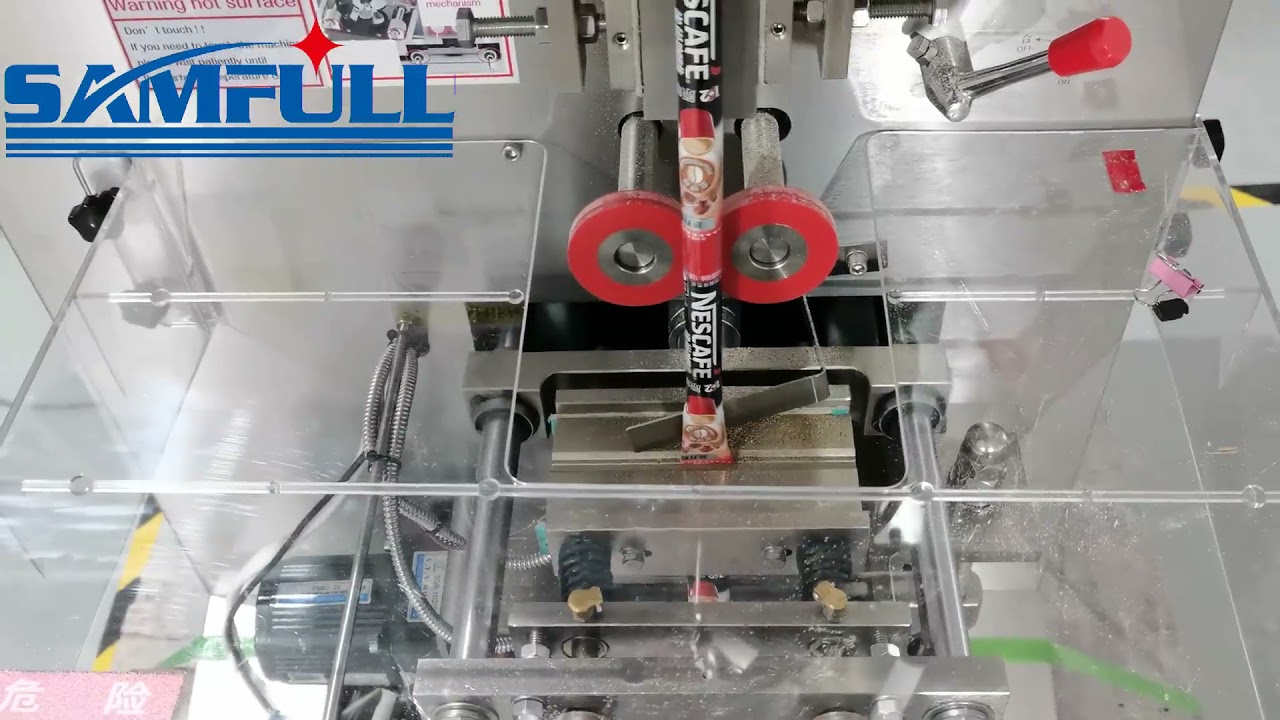 Automatic powdered coffee stick single lane vffs packing machine with volumetric cup filler