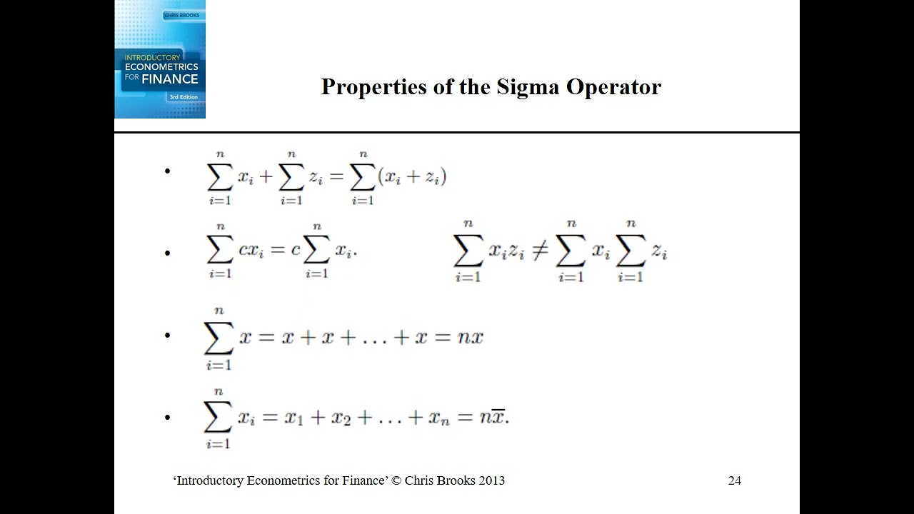 Econometrics for Finance | Chapter 2 | Mathematical and Statistical Foundations