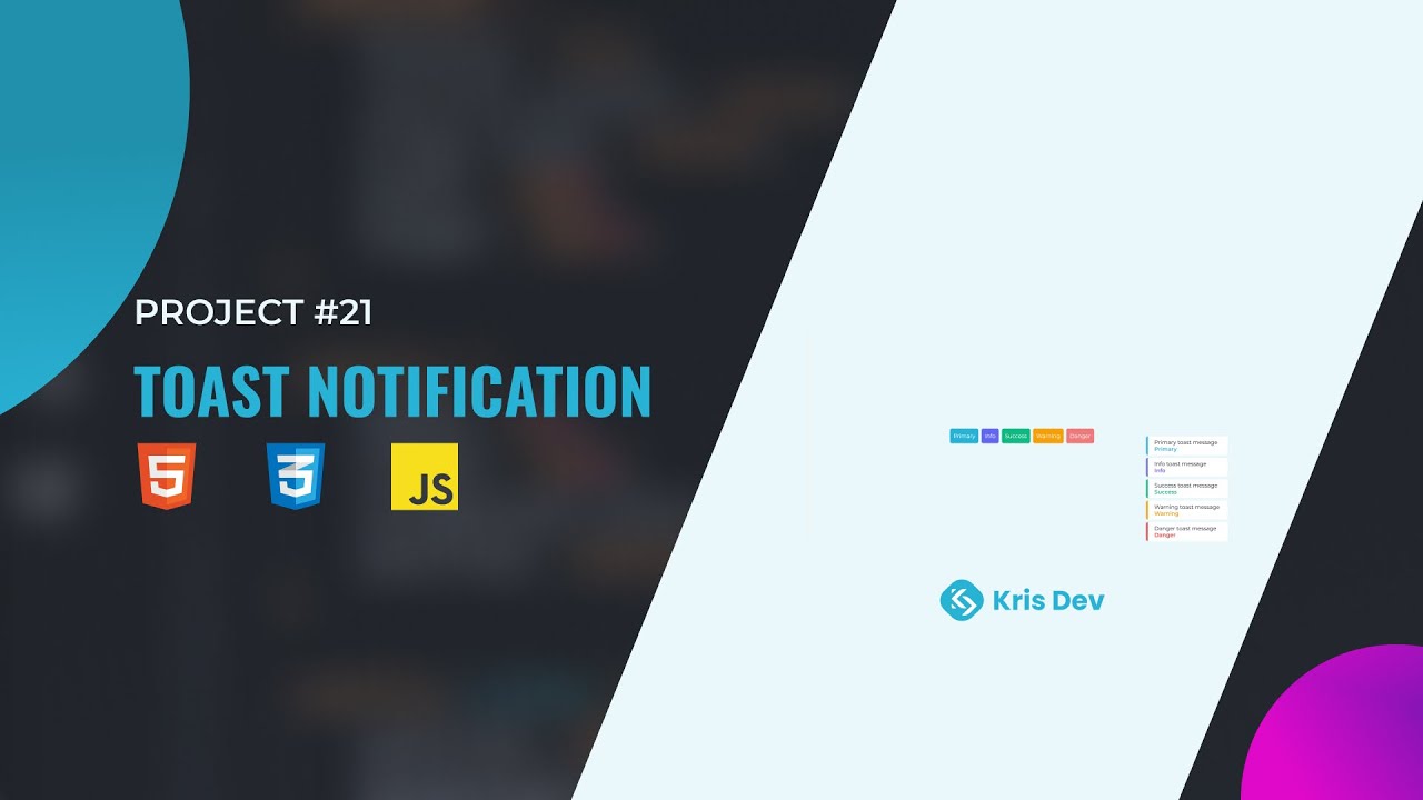 Learn How to Make Toast Notification with HTML, CSS & Javascript | Step-by-Step Beginner Tutorial