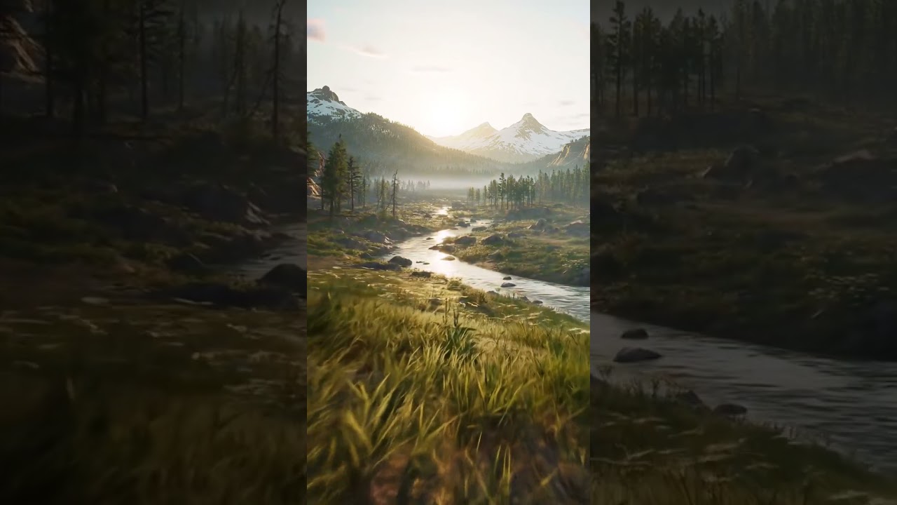 Serene Mountain Dawn: Valley Mist Timelapse