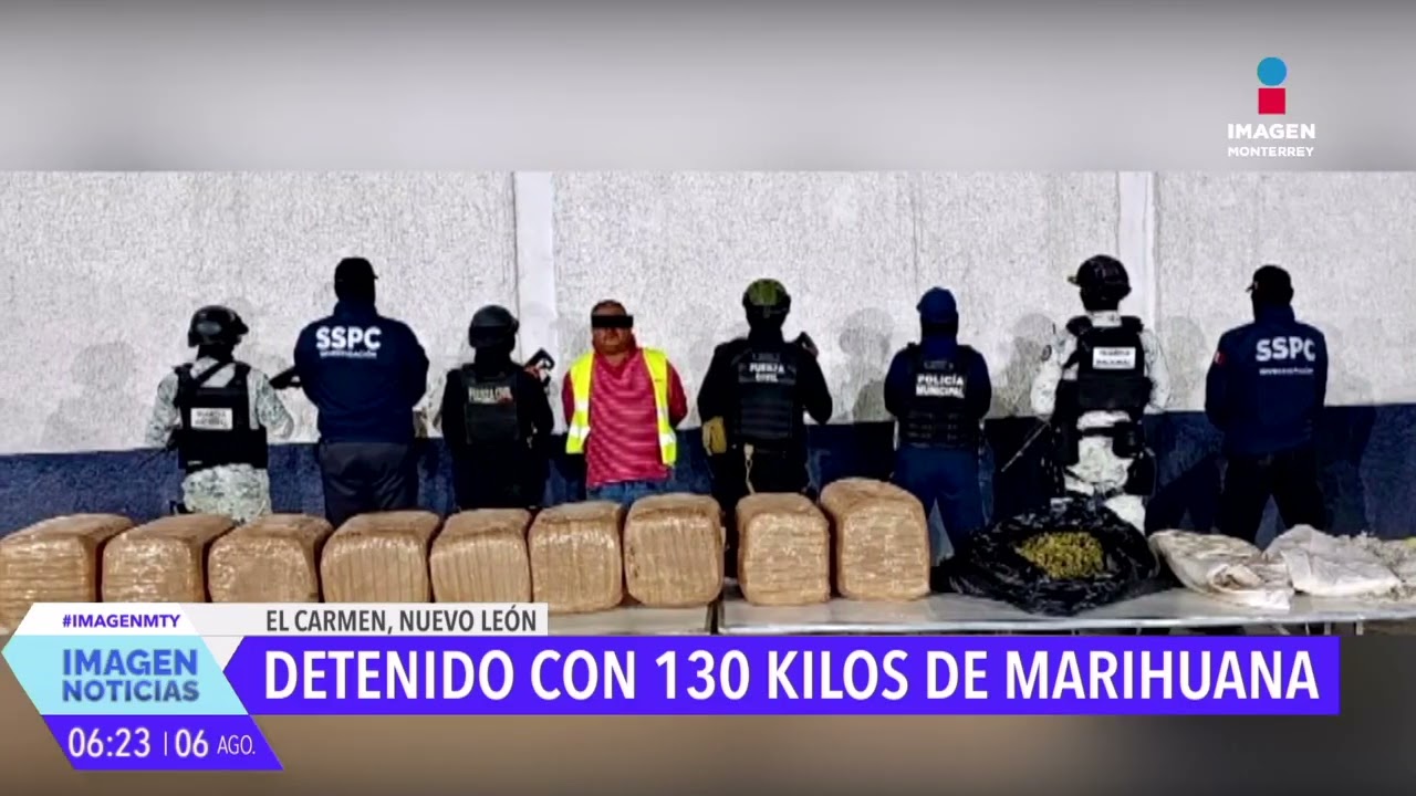 Hombre es detenido con 130 kilos de marihuana en El Carmen | Noticias MTY primera emisión