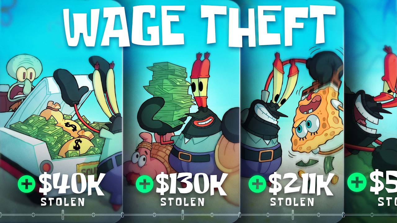 EVERY Time Mr. Krabs Stole Wages..