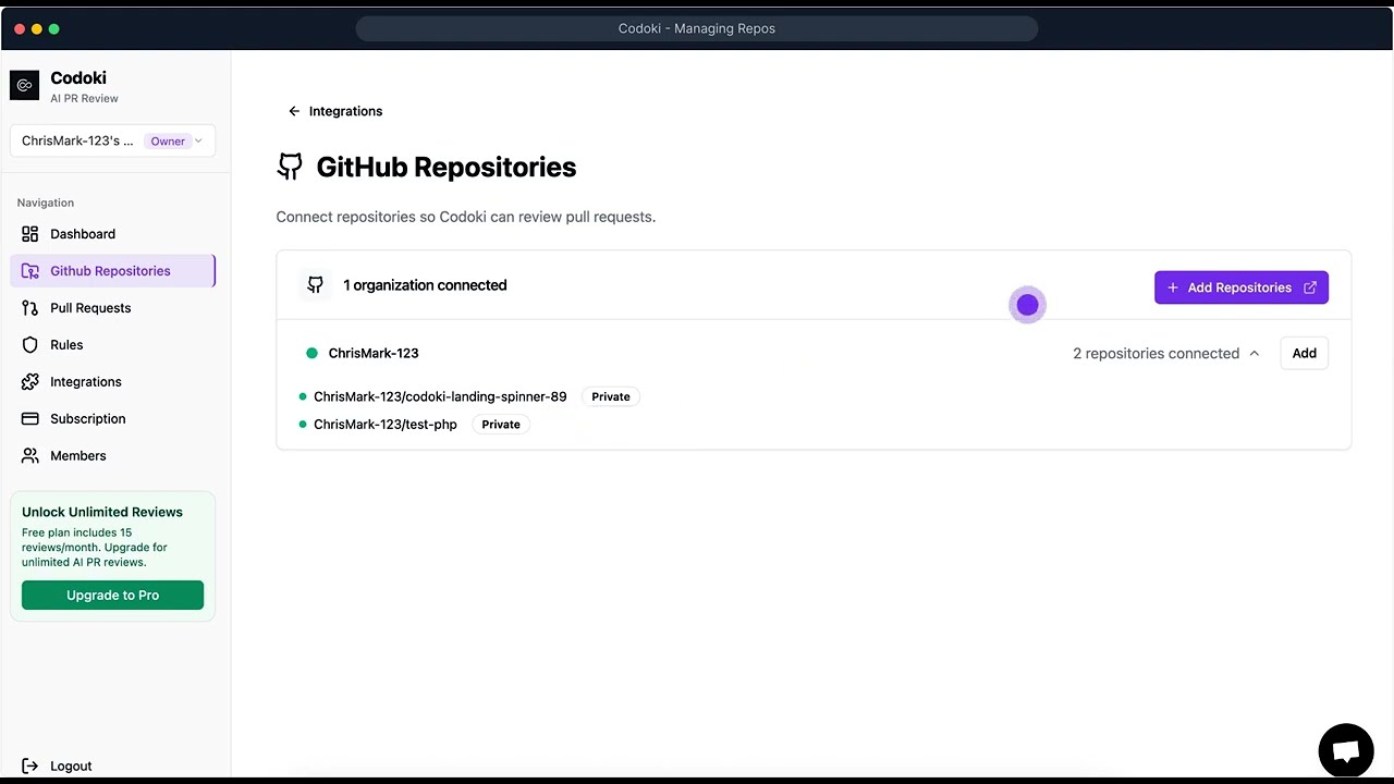 How to Manage Repositories in Codoki | GitHub Setup & AI Code Reviews