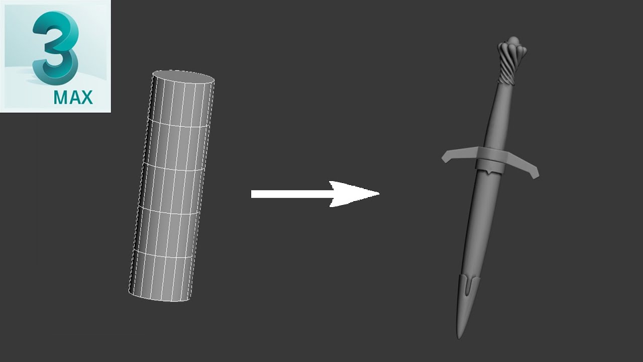 #039 3ds max 2022 : 3D Sword Modeling
