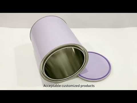 4L White Round Tin Can