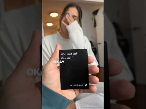 Who can’t spell illiterate? 😈😂💍 #votinggame #games #shorts #funny #spelling #cardgame #fiancée