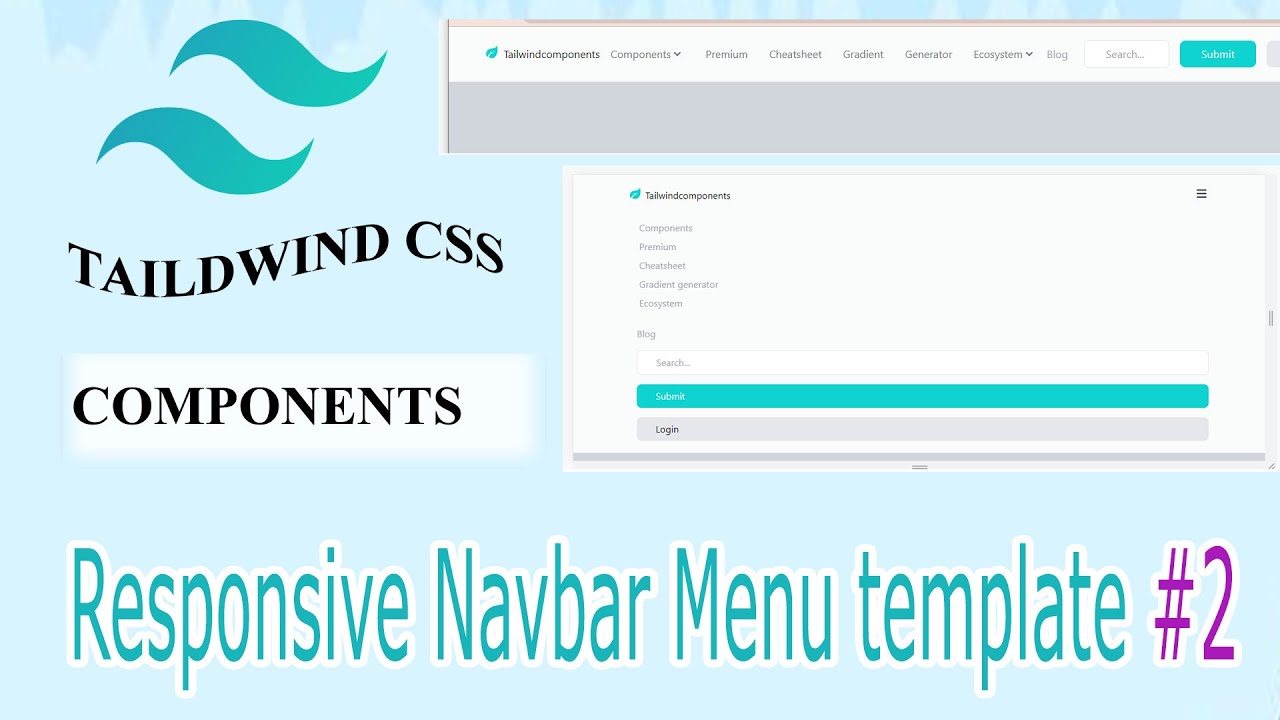 ASMR Programming - Responsive Navbar Menu with html & Tailwind CSS  #tailwindcss