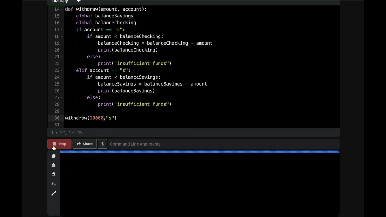 Python Coding Demo - How to create a simple ATM app using python