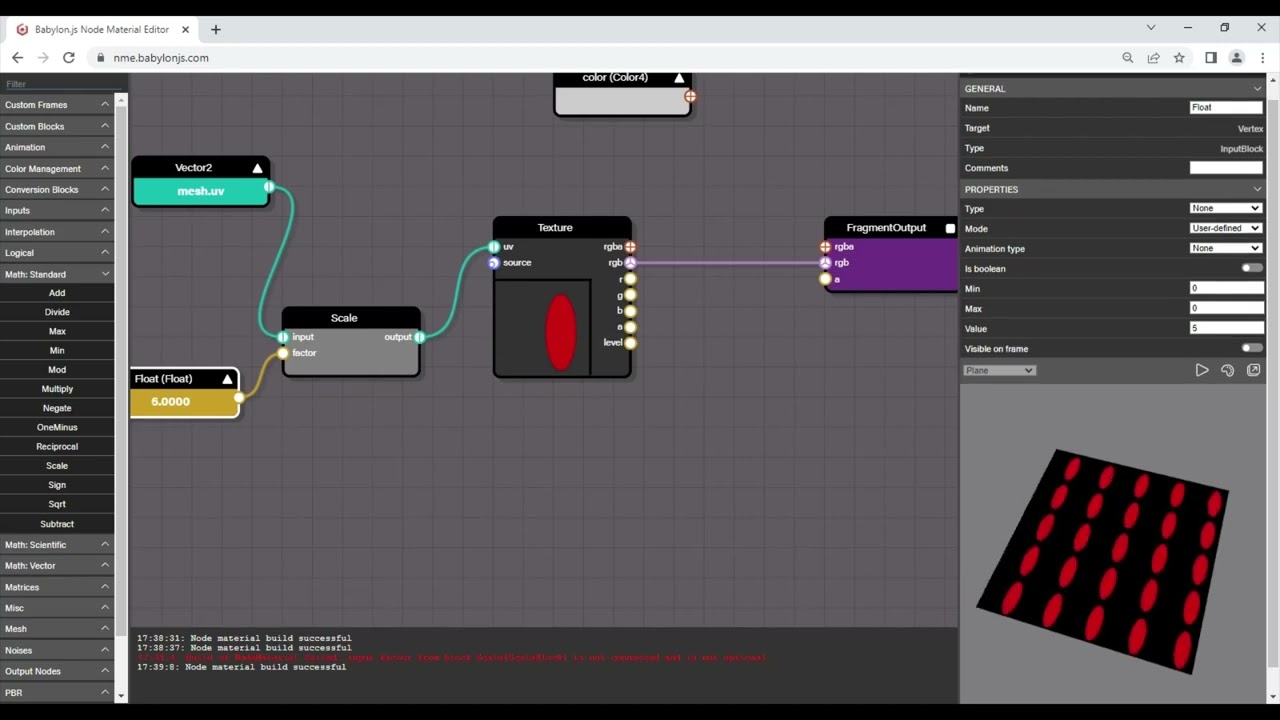 Scale node Babylon js | node material editor
