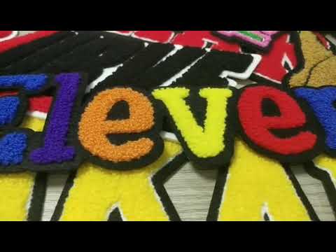 Chenille patches custom big towel chenille cartoon patches iron on chenille embroidery patch