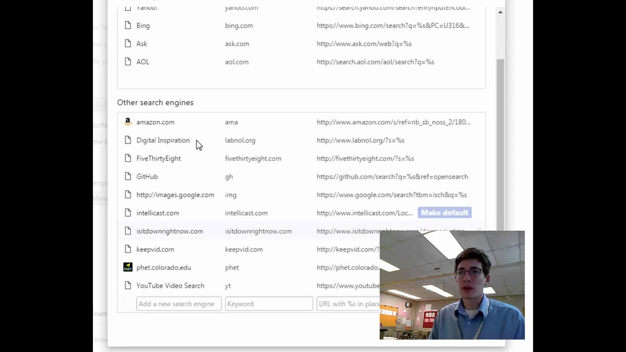 Custom search prefixes in Chrome