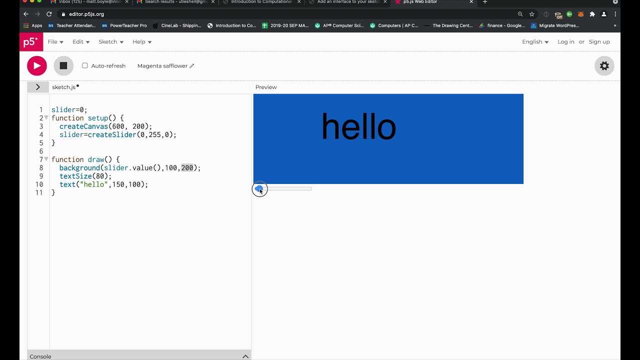 SEP 301 - Creating an HTML slider for RGB Colors!