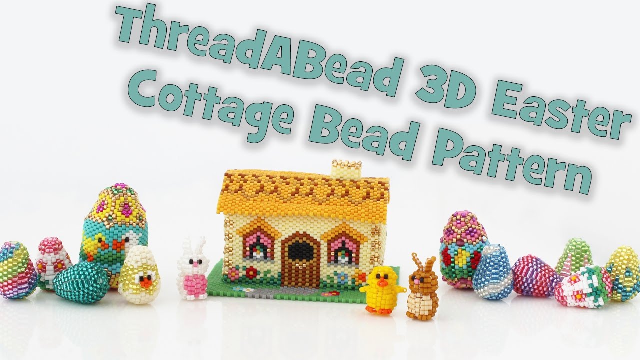 3D Large Easter Bunny Cottage Bead Pattern Ornament